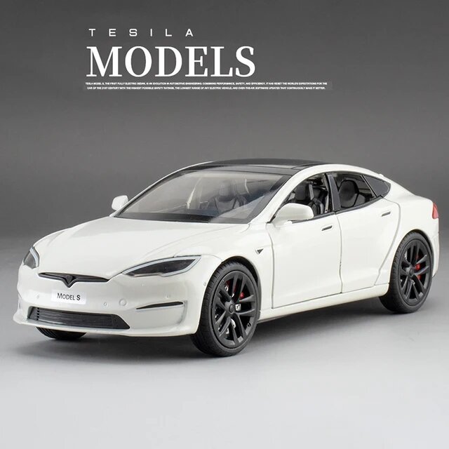 1:24 Roadster Model Y Model 3 Model S Модель игрушечной машины из сплава Звук и свет Детские игрушки Коллекционные подарки на день рождения