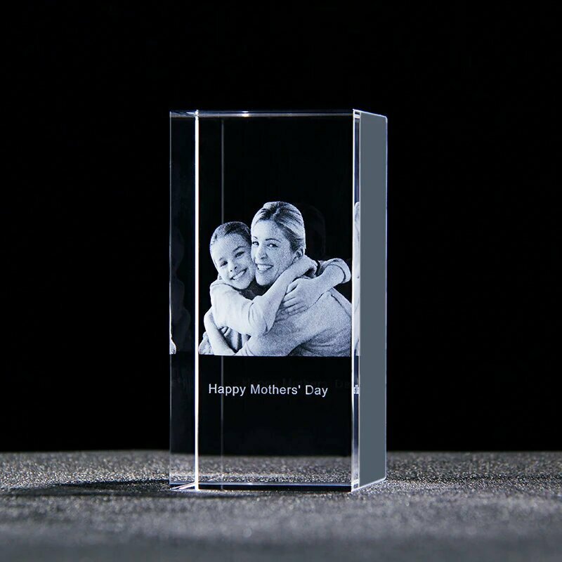 Персонализированный кристальный фотокуб XINTOU, Белый, 2D 5 x 5 x 8 cm