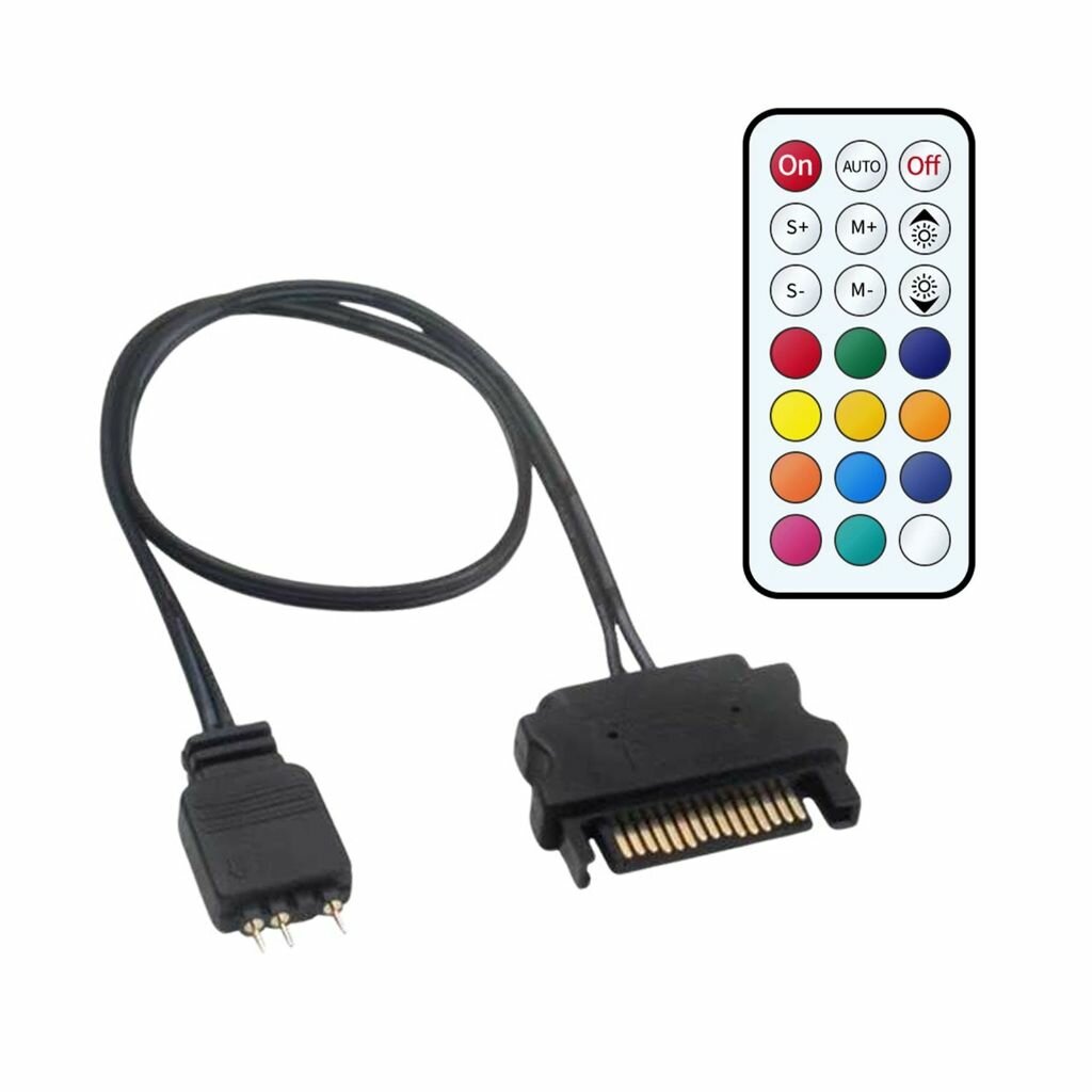 Контроллер цвета ARGB с пультом ДУ, 15Pin, 5V, Черный