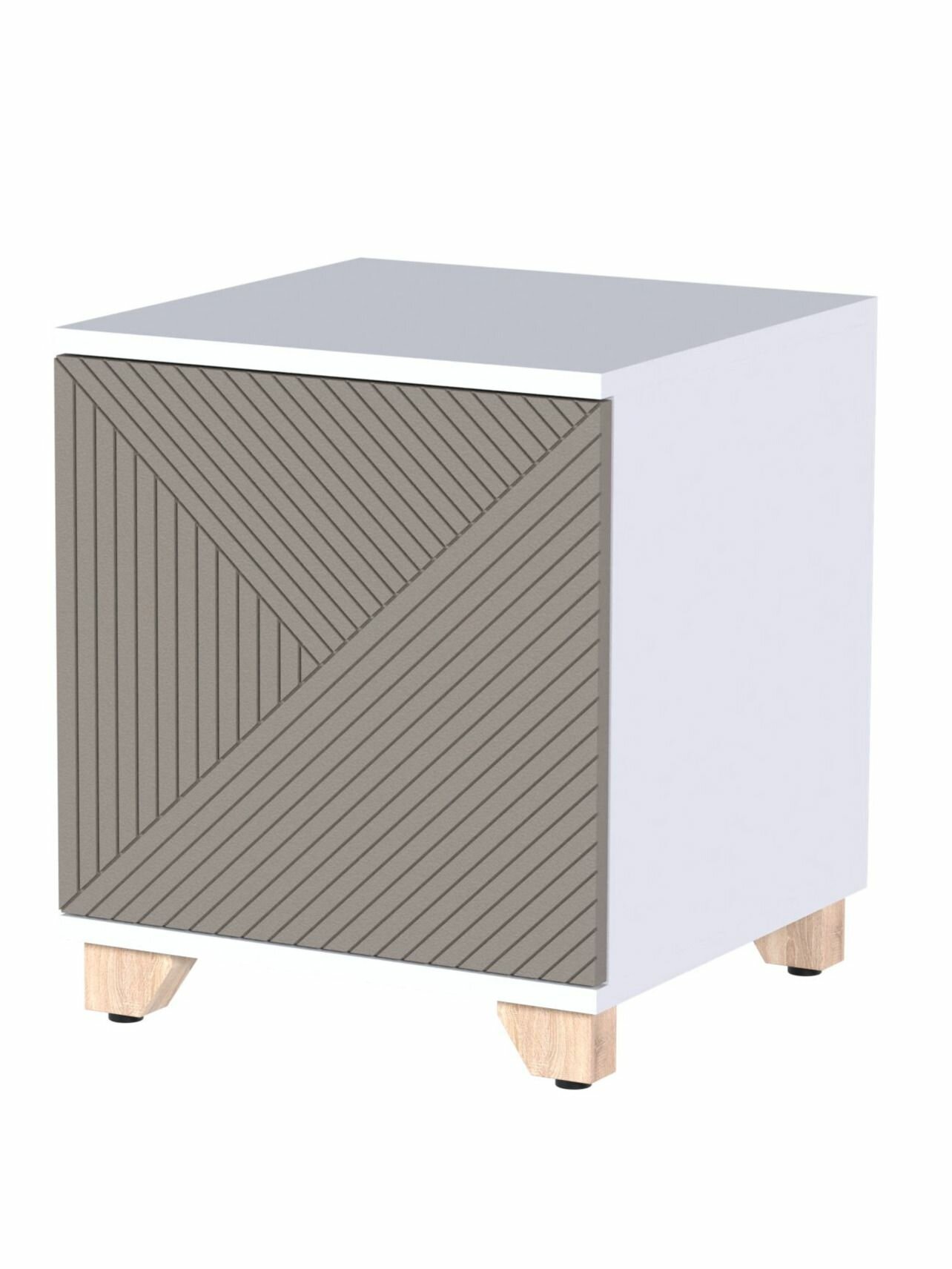 Тумба прикроватная Копенгаген со створкой Белый / Мускатный орех (12 Стульев)
