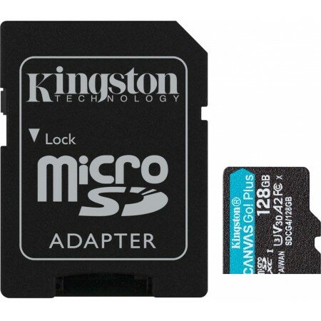 Карта памяти Kingston Canvas Go! microSDXC 128GB SDCG4/128GB (с адаптером)