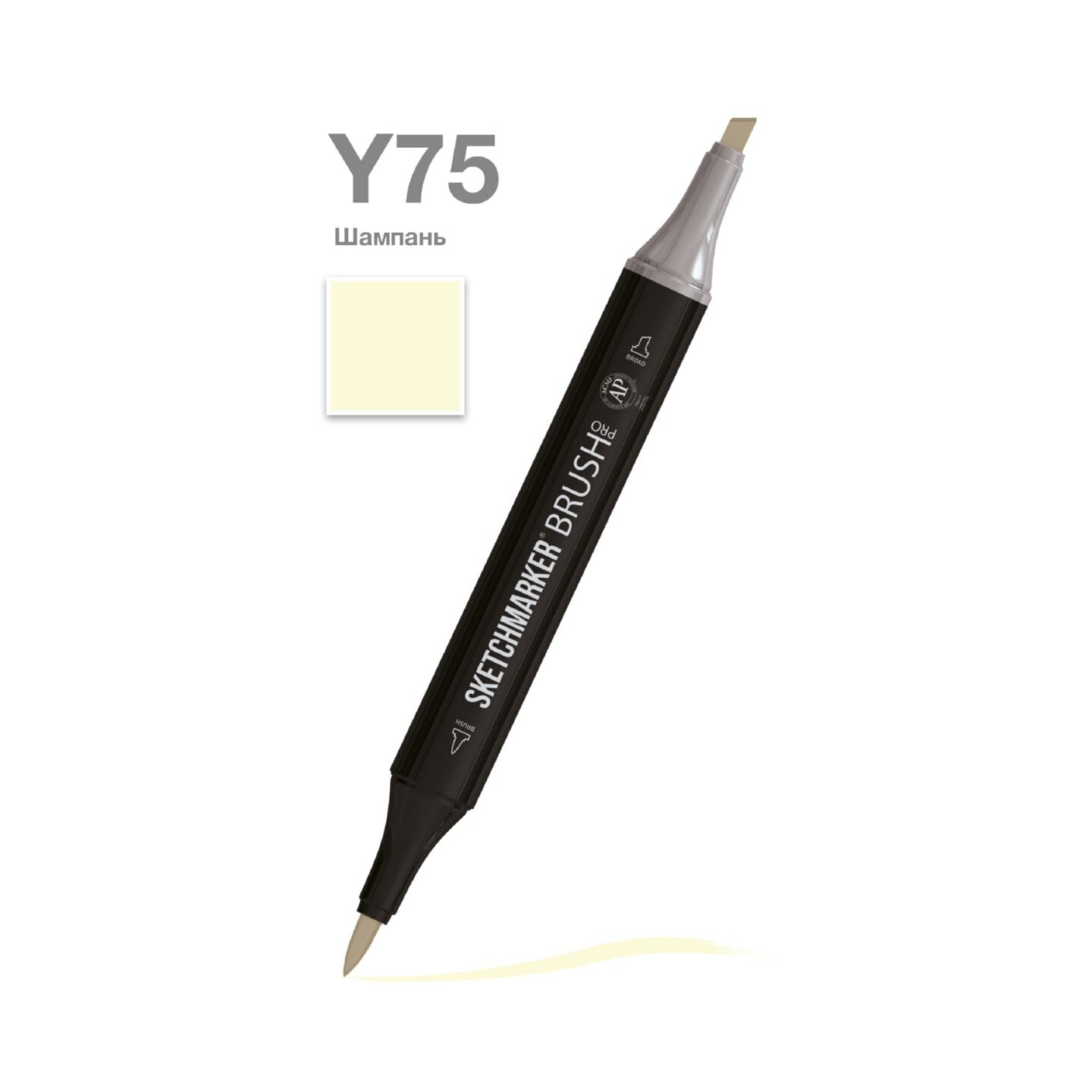 Маркер BRUSH PRO на спирт. основе два пера цв.№Y75 шампань