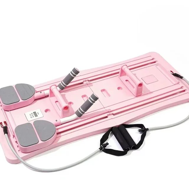 Многофункциональная доска для фитнеса 4 в 1 с таймером, складная конструкция, цвет розовый