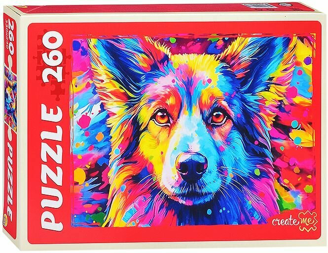 Детский пазл "Яркий щенок корги", развивающая логическая игра-головоломка для детей, развитие мелкой моторики, паззл из 260 элементов