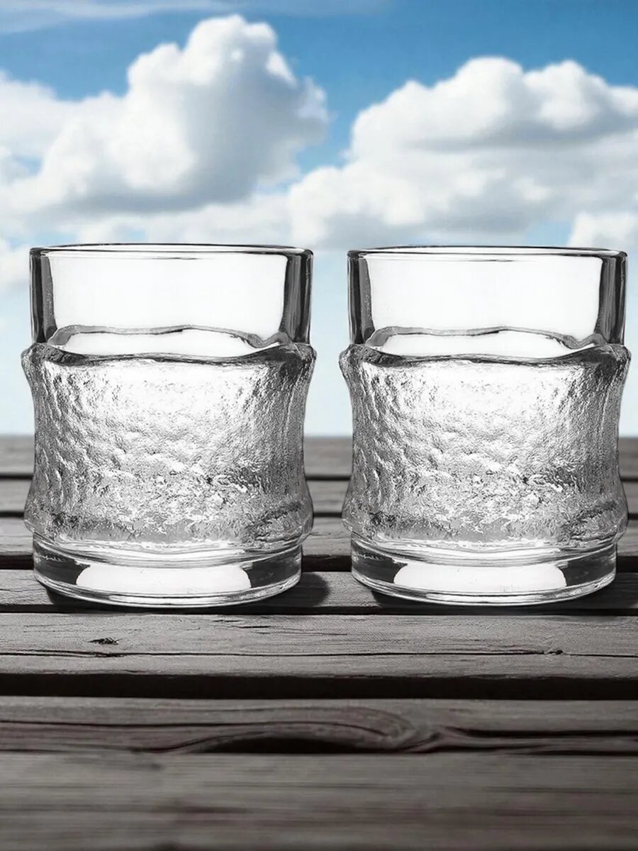 Стеклянные стаканы Китобой "Лед", для воды, 290 мл, прозрачные, 2 шт. — фото 1