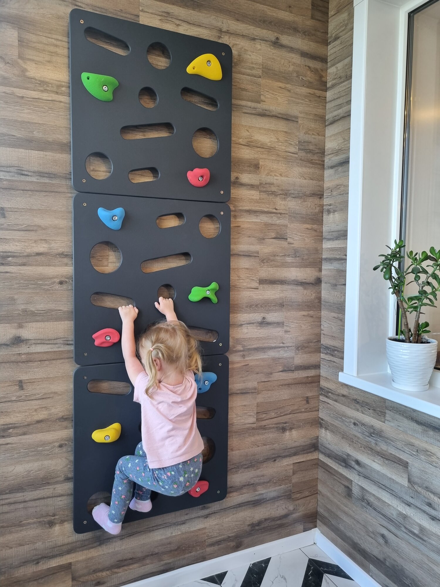 Домашний скалодром Хватамба, 4 панели 60x60 см, грифельный