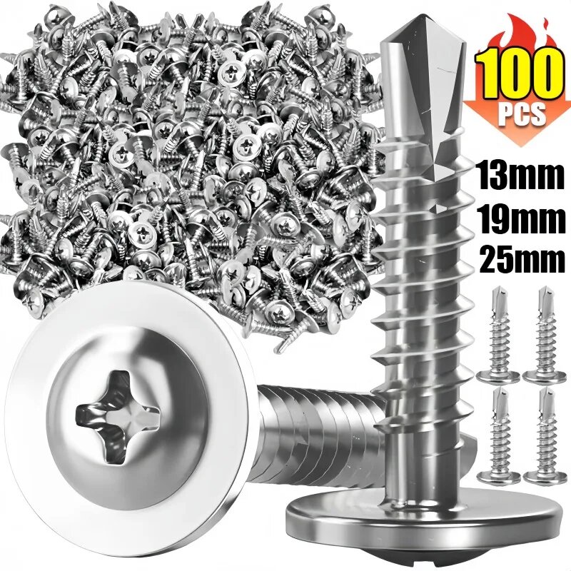 Саморезы из нержавеющей стали Tek 20-100х 13mm, 60PCS