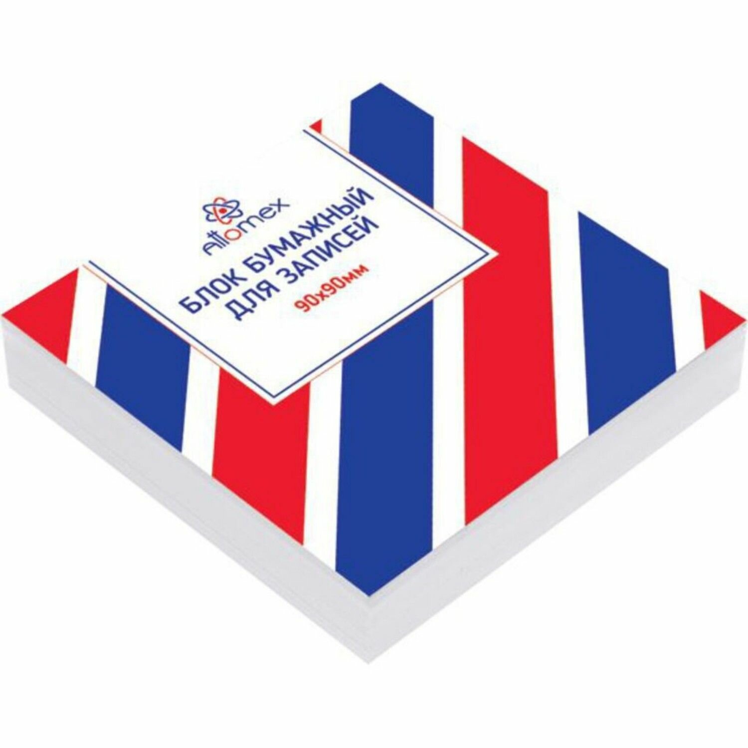 Блок бумаги для записи (90*90*100л) белый , 65г/м2, белизна 92-95%, склейка