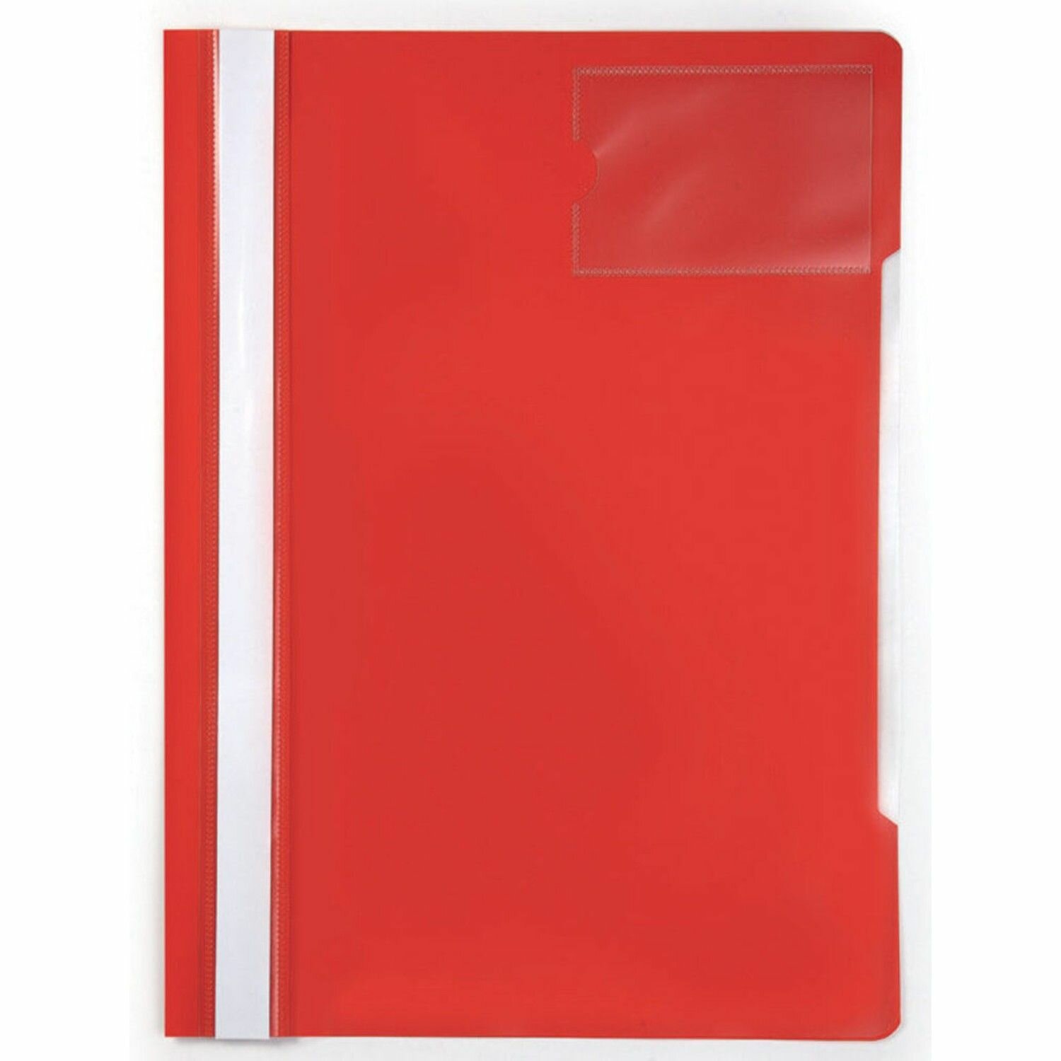 Скоросшив. пласт. прозр. верх. + карман для визиток, красный, 0.12/0.16