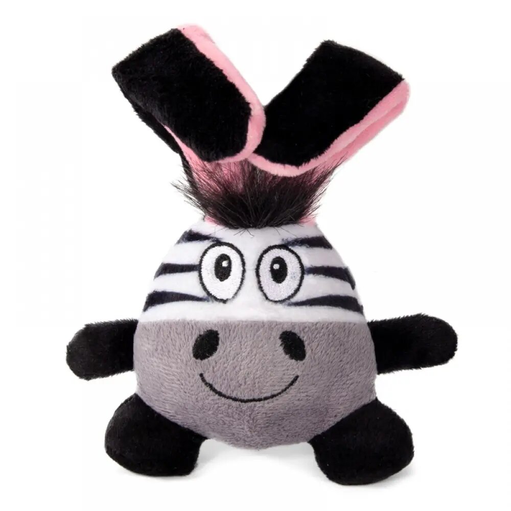 Игрушка для собак Triol "Зебра-Ушастик", для всех возрастов, для зубов, полиэстер, 15см