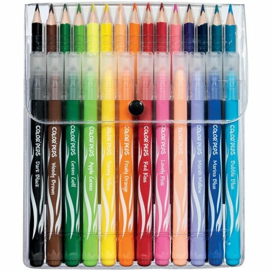Набор для творчества Maped "Color'Peps Kit": 12 фломастеров, 15 цветных карандашей, футляр, 897412