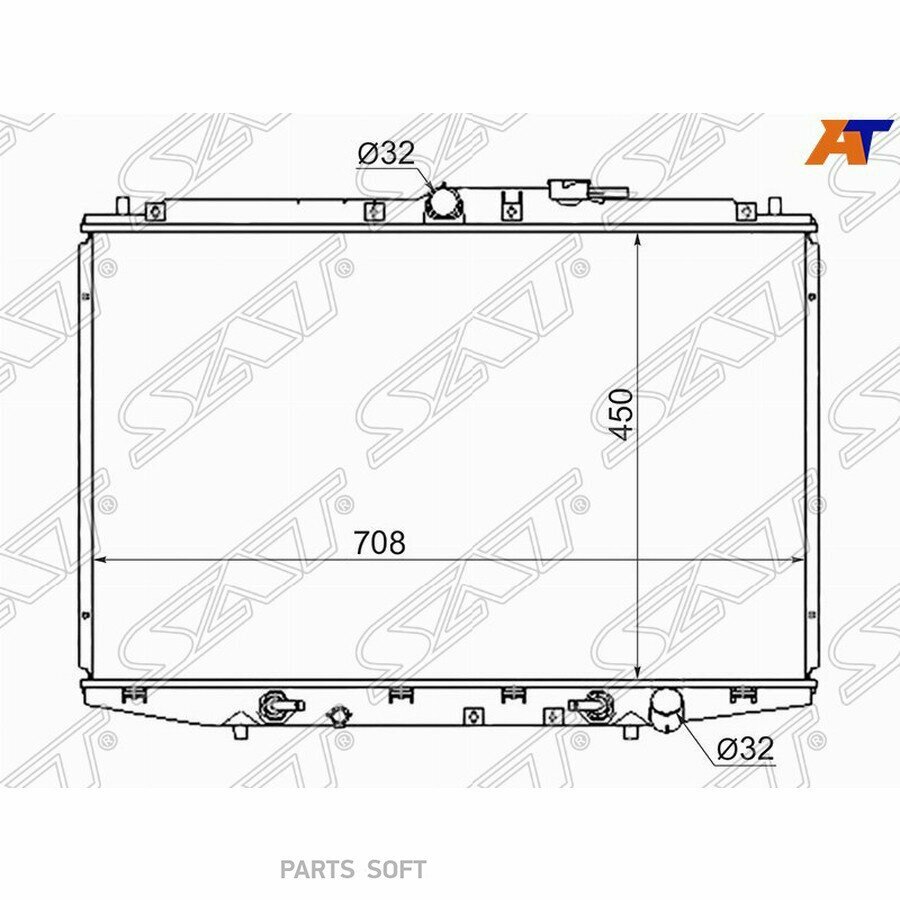 Радиатор Honda Odyssey 98-04 от официального дистрибьютора, SAT, артикул HD0007RA6