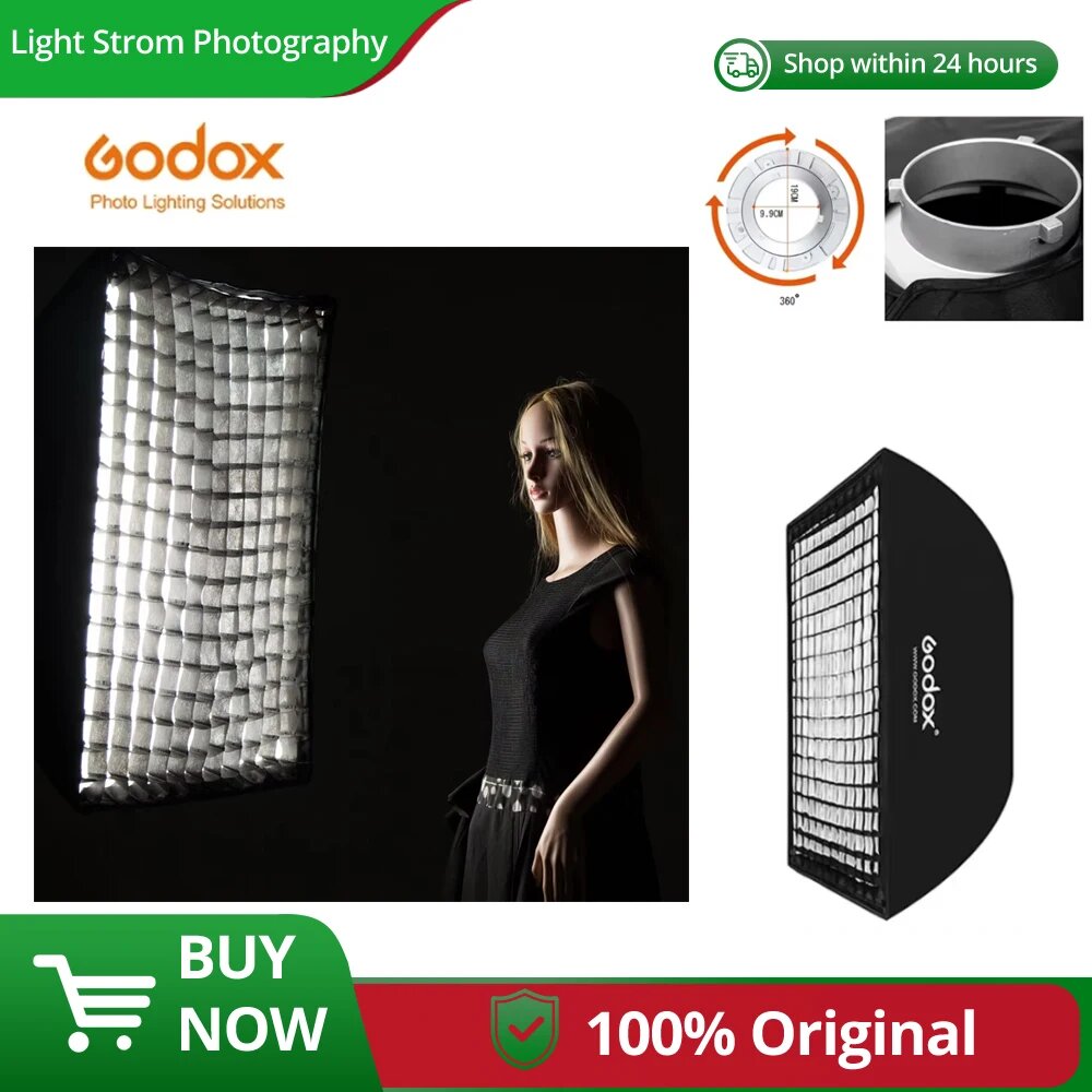Godox Портативный прямоугольный софтбокс 60x90см/70x100см/80x120см FW50x130cm