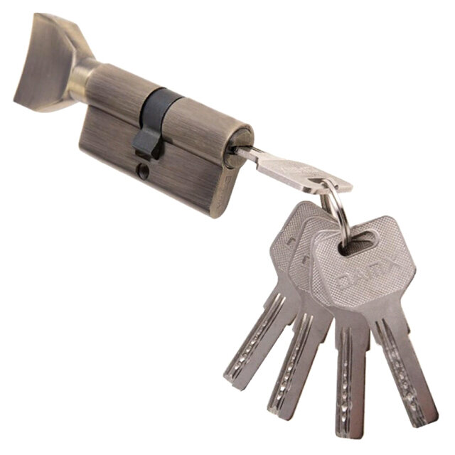 Цилиндр ключевой DAMX 80мм 40+40 бронза вертушка