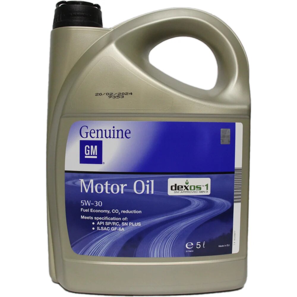 Моторное масло General Motors GM DEXOS1 Gen3 5W-30 (5л), (Бельгия) 95599877 для герметичного уплотнения соединений
