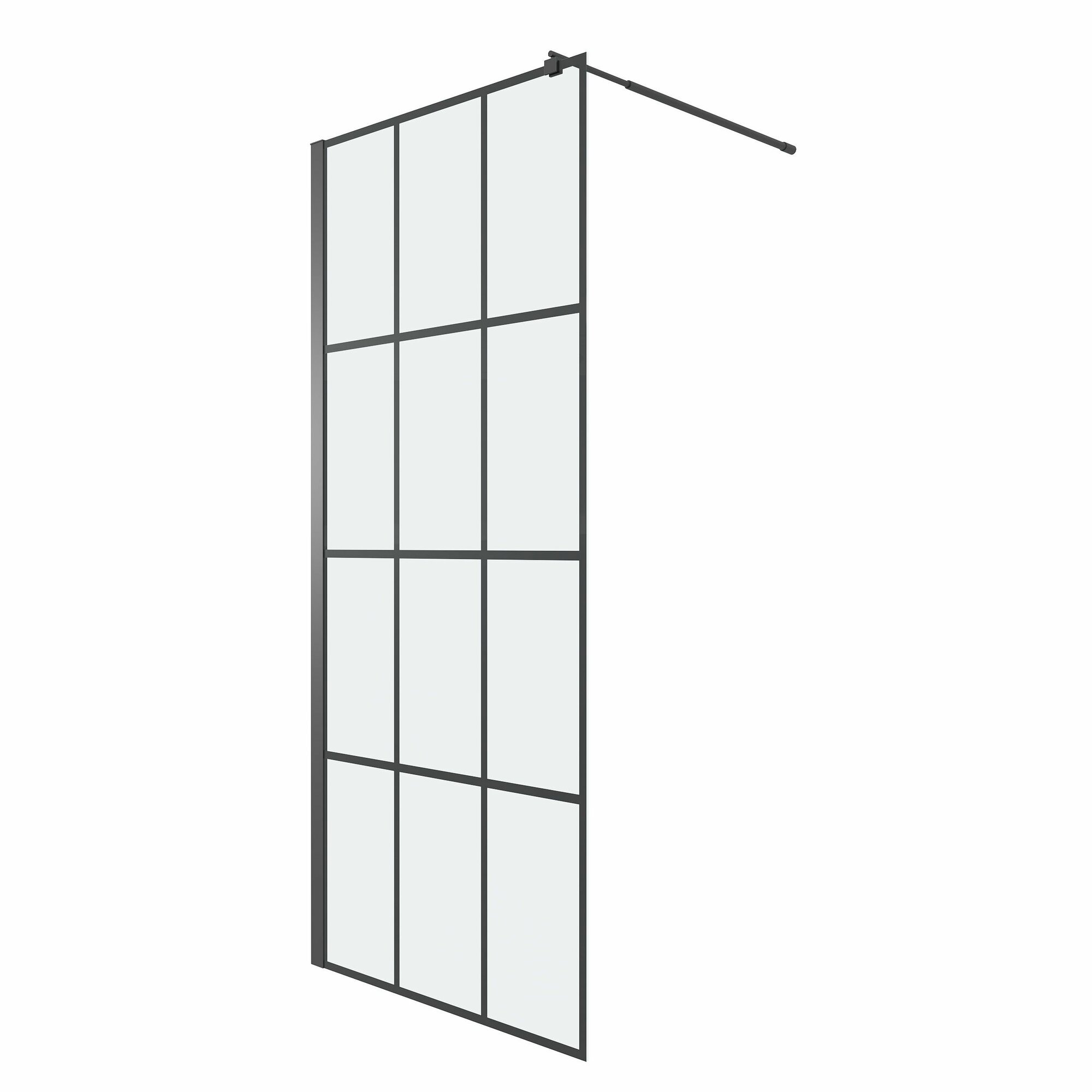 Душевая перегородка Niagara Eco NG-552-90BLACK (90х190) черный, стекло клетка,1 место