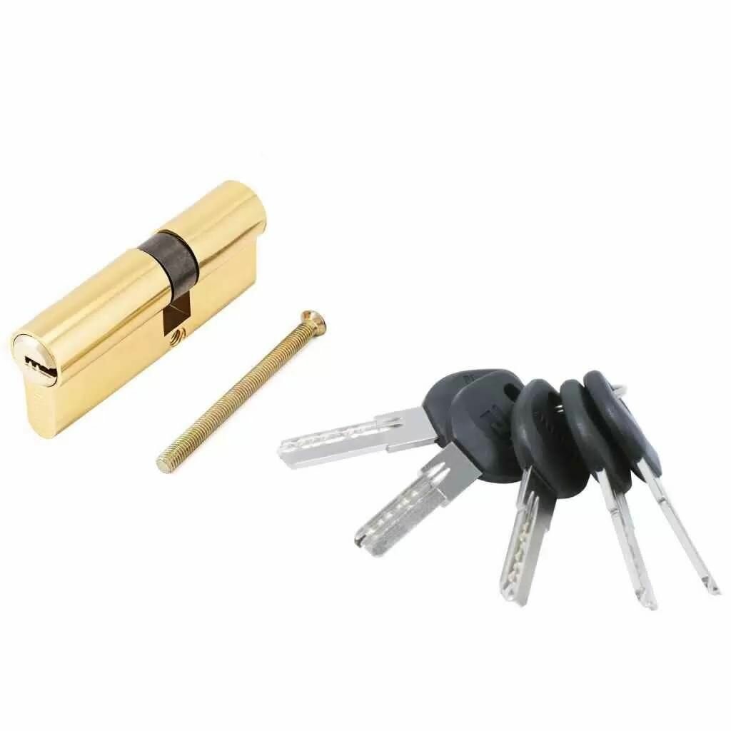 Личинка замка Аллюр для двери, 80 мм, золото, 5 перфоключей, латунь