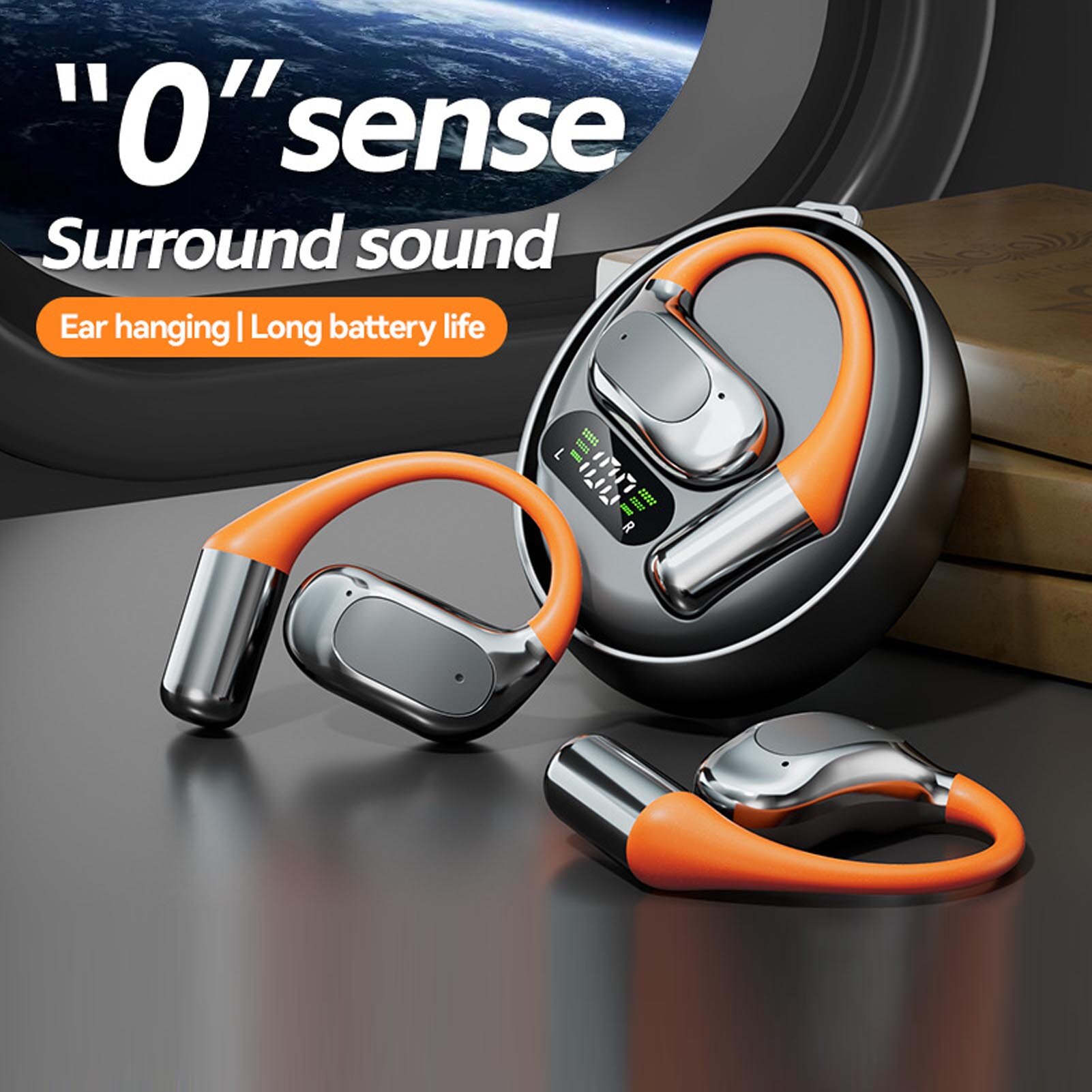 Наушники-вкладыши с функцией перевода на 144 языка, Bluetooth-переводчик, с приложением и чехлом для зарядки для деловых поездок, с ушным крючком, черные