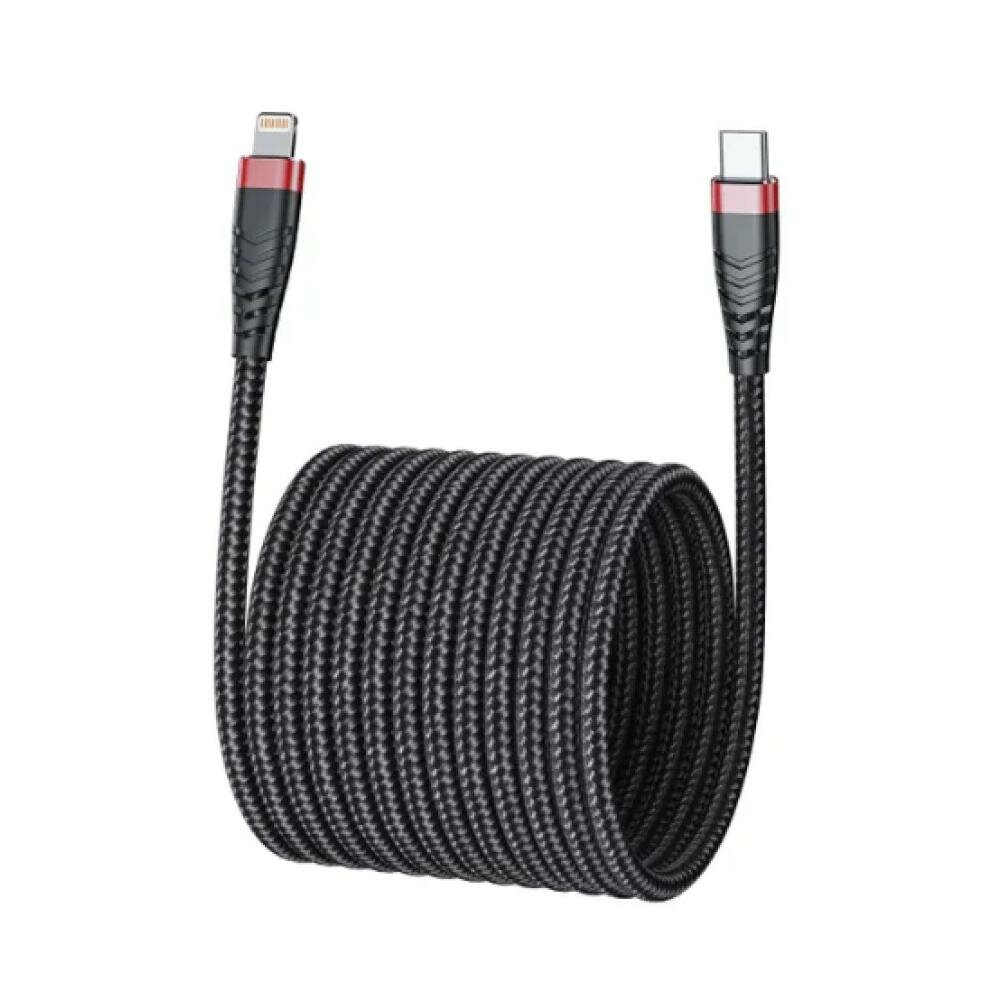 Кабель EOFE CL32 Type-C на Apple Lightning, 3А, нейлон, 2м (EOF-CL32-BK), Черный