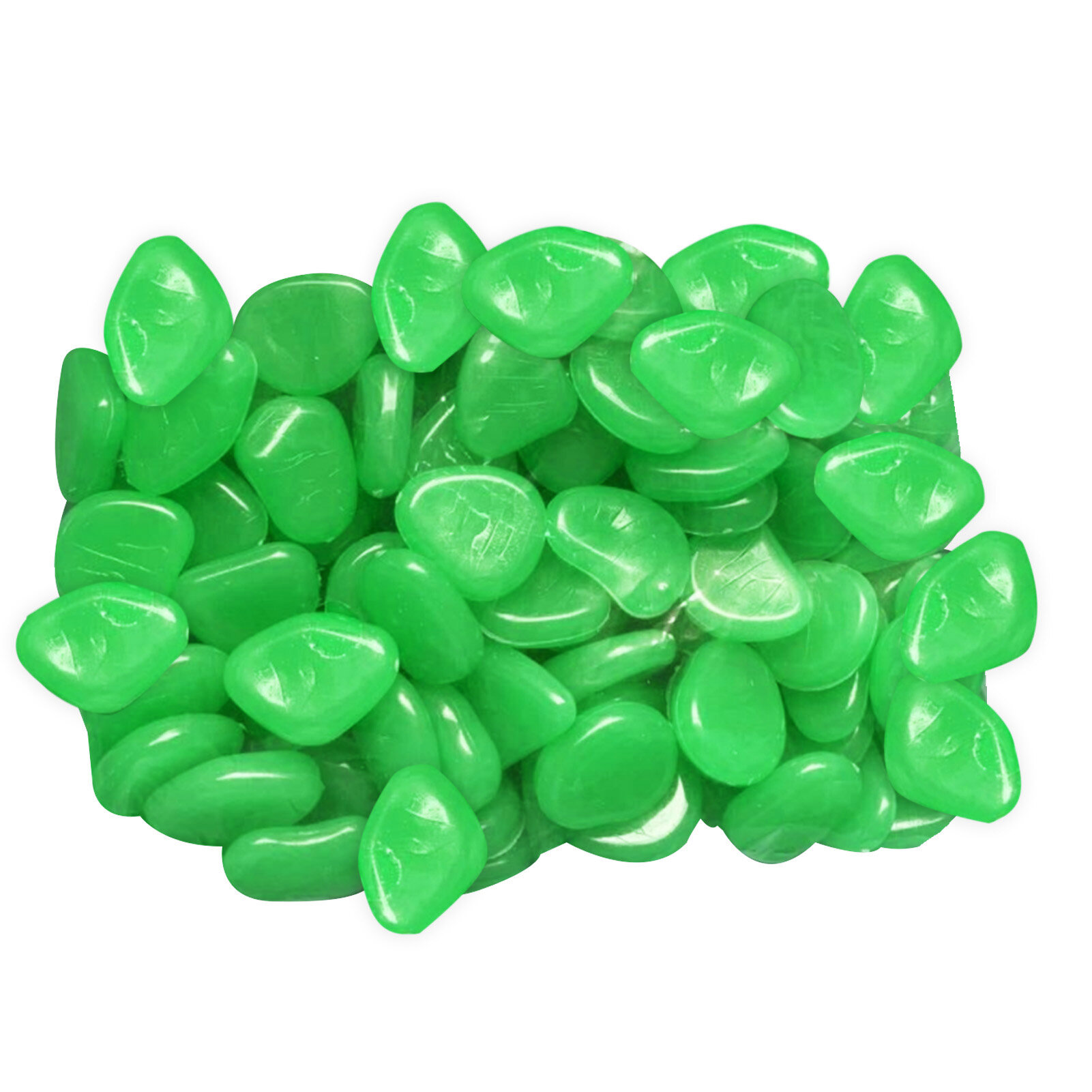 Миниатюрные свечящиеся камни для улицы, декоративные камни для сада, двора, газона, свечящиеся щебень, материал: смола, цвета: зеленый, оранжевый, синий, разноцветный (по выбору), количество: 50 штук, 100 штук (по выбору), размер упаковки: 150*140*15 мм,