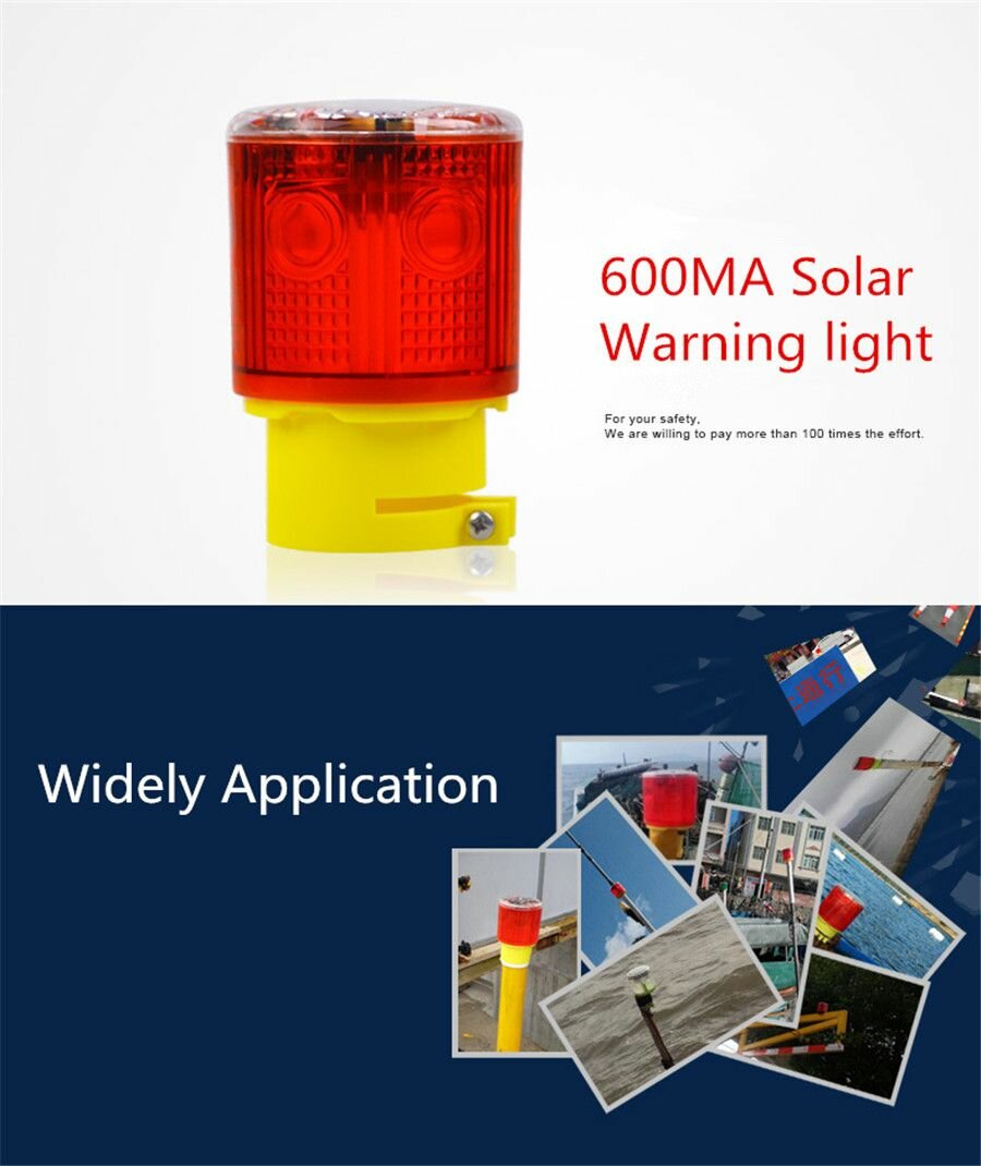 Автомобильный светодиодный стробоскоп с солнечной батареей, аварийный мигающий маячок, сигнальный фонарь для дороги