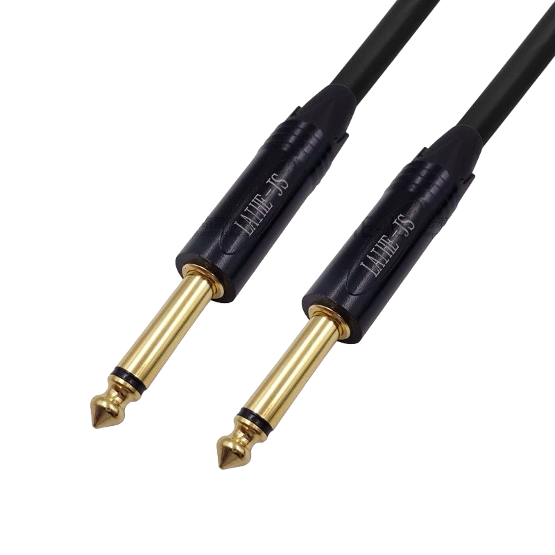 Инструментальный кабель JACK - JACK 0.5 м, позолоченные коннекторы, черный