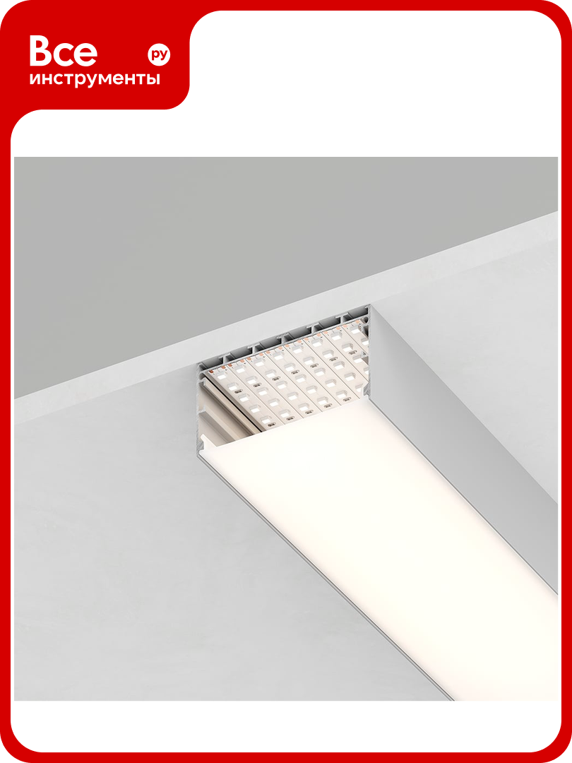 Накладной профиль FERON для светодиодной ленты CAB258 «накладной», цвет серебро, 10375