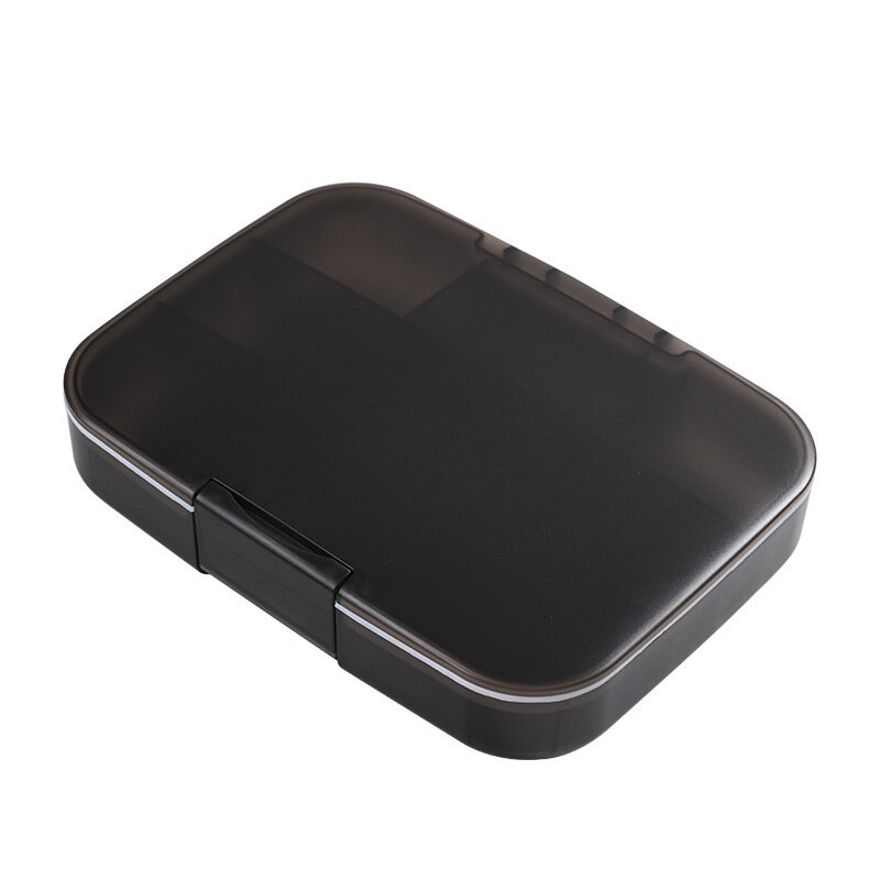 Пластмассовый контейнер для лекарств с большим объемом девяти секций герметичный водонепроницаемый портативный контейнер на 7 дней недели черный