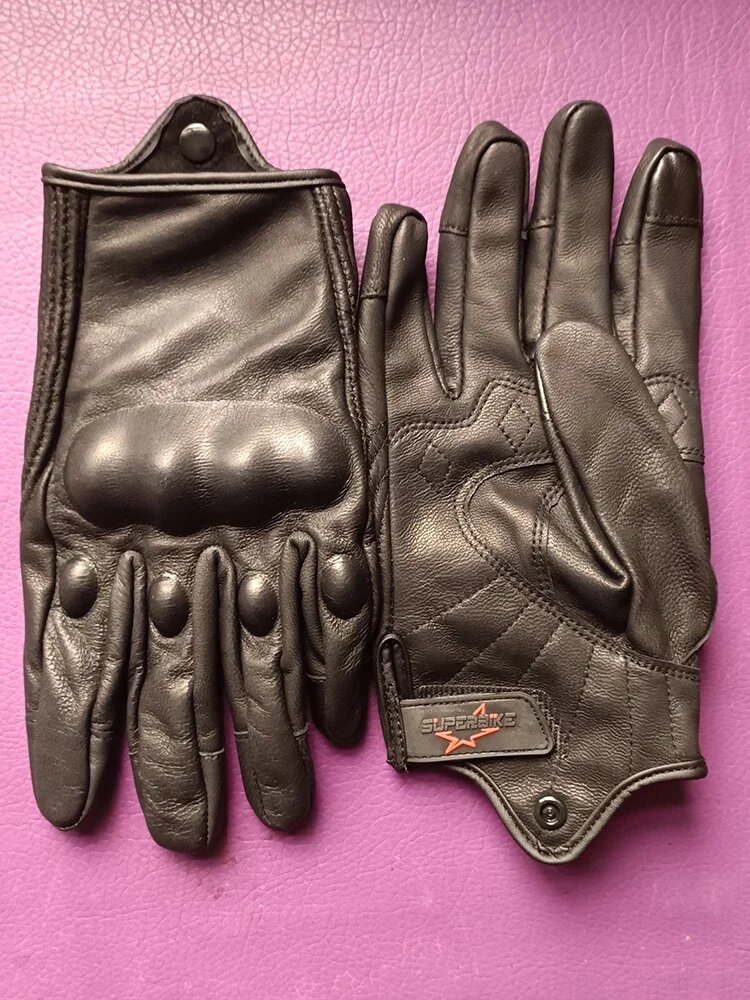 Мотоциклетные перчатки кожаные сенсорные мужские из натуральной козьей кожи спортивные велосипедные перчатки для гонок на мотоциклах Guantes De Moto Luvas De Motocicleta M, Solid