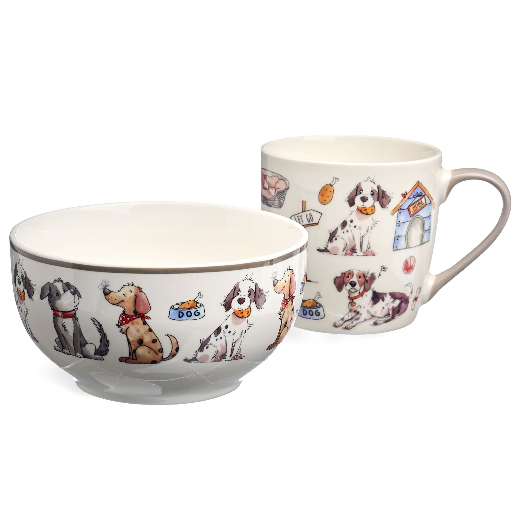 Набор для завтрака lefard dogs, 2 пр: салатник 500мл, кружка 345мл KSG-260-1055