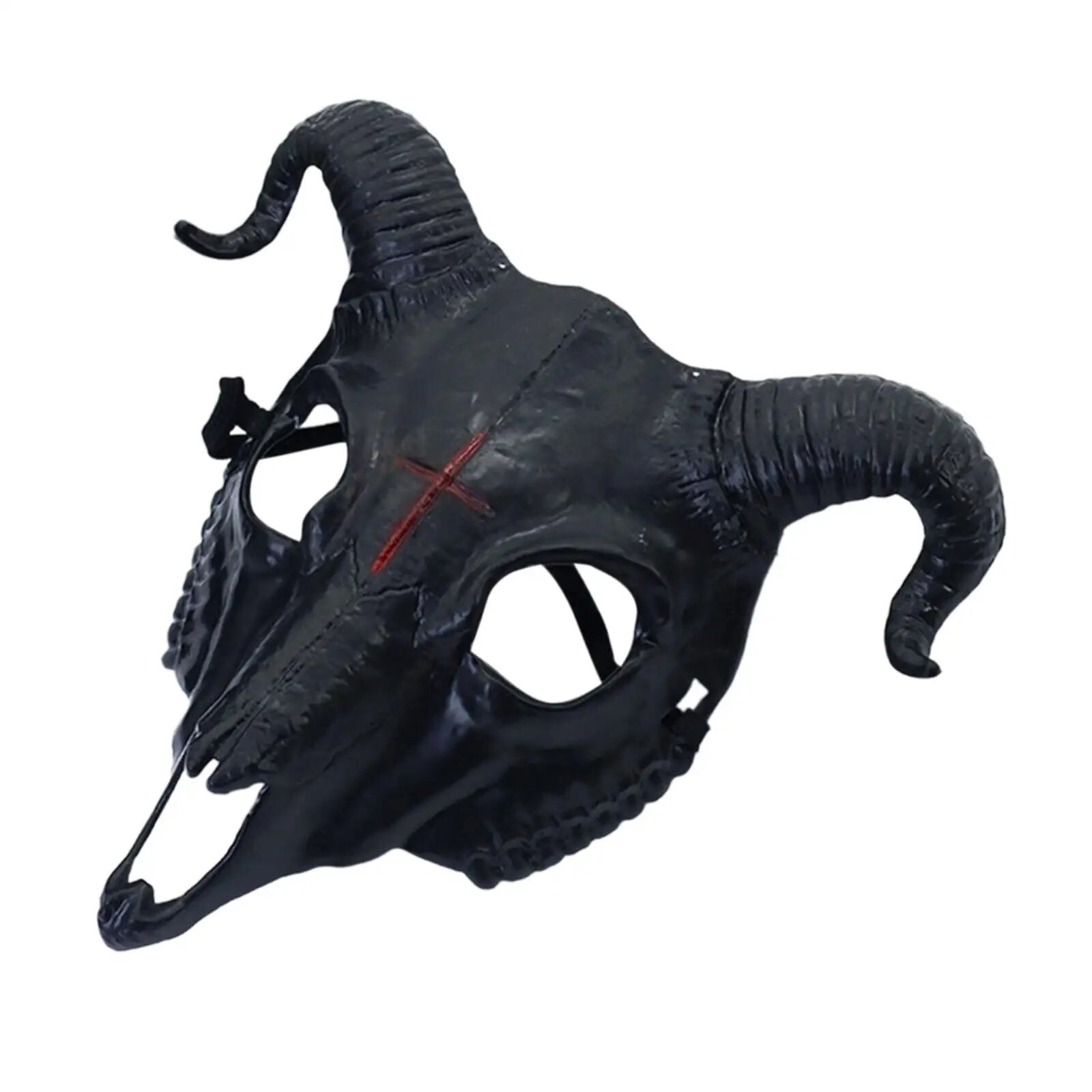 Маска для Хэллоуина сегоlike овечья голова пластик черный