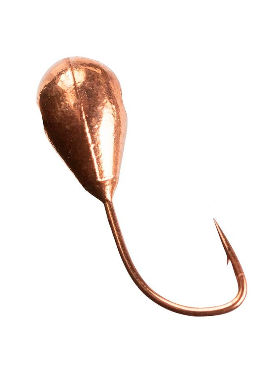 Мормышка Helios вольфрамовая Капля с отверстием 2мм 0,10гр Cu (MW-1220-Cu), 10 штук в упаковке