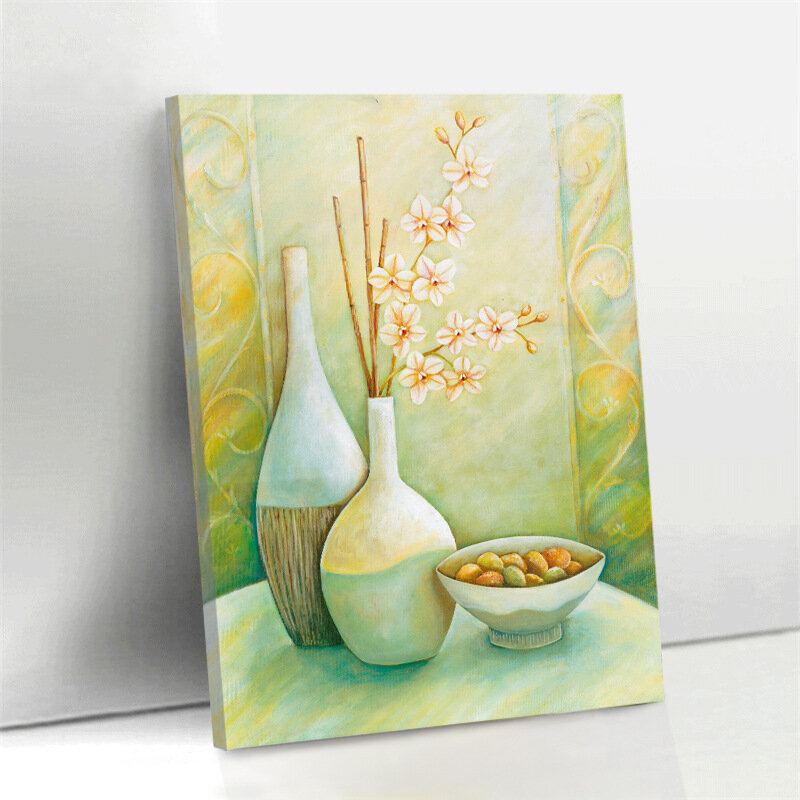 Цифровая масляная живопись (с рамкой + краски + кисти) 40x50 см, Простая ваза