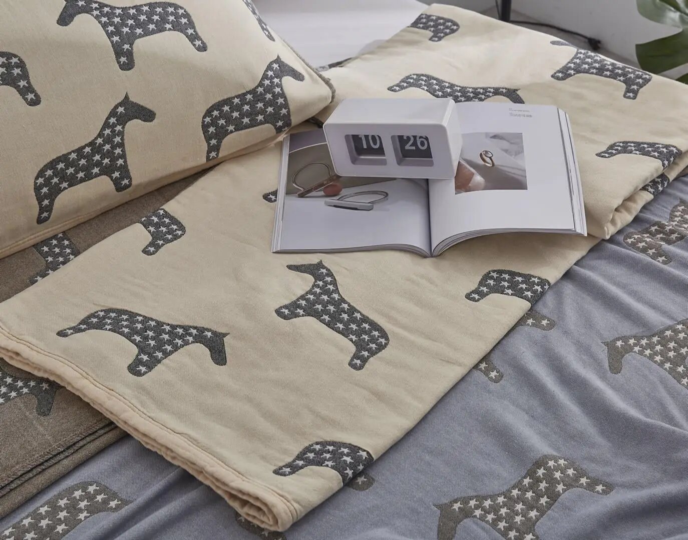 SKIG Муслиновые хлопковые одеяла 150x200 см, 200x230 см, 200x230cm, Бежевый
