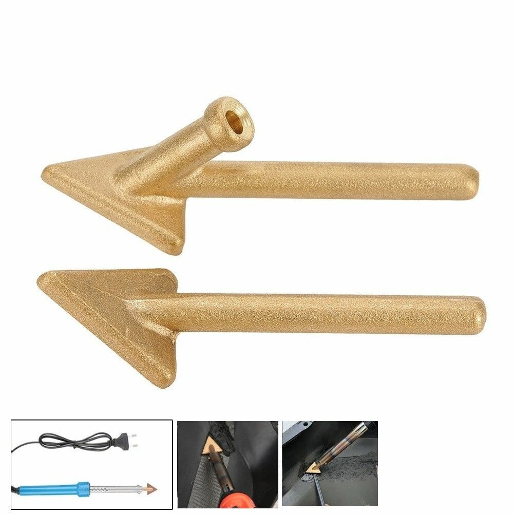 Сменный наконечник для аппарата сварки пластика 80 Вт, 2 шт, золотистая сталь 20 мм, термостойкий, быстрый нагрев, ремонт и пайка пластмасс, запчасть для паяльника