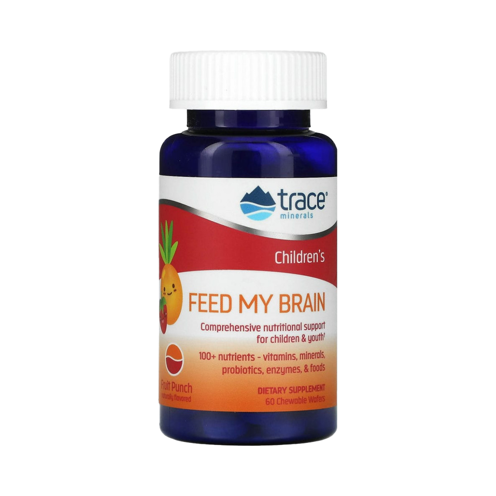 Trace Feed My Brain, жевательные таблетки для детей, фруктовый пунш, 60 шт для улучшения мозговой активности