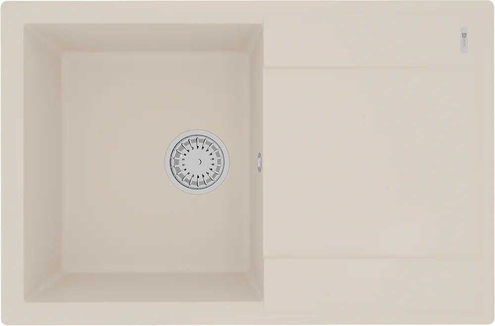 Мойка кухонная Lemark Imandra 760 9910030 прямоугольная, 76x50, мойка для кухни, с крылом, бежевая, матовая