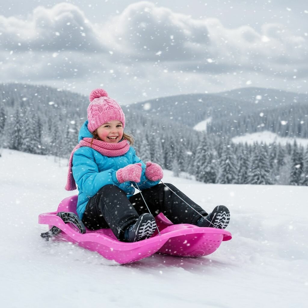 Санки детские пластиковые New Form, розовые