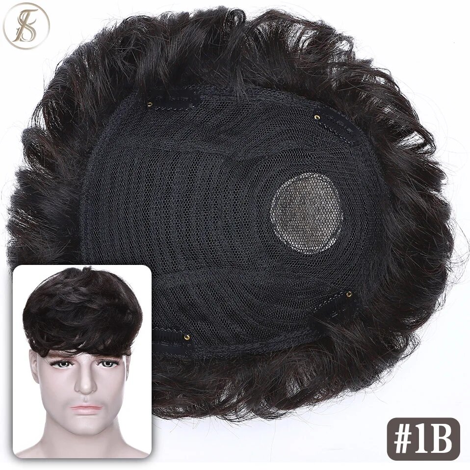 Мужской парик TESS из натуральных волос 16x19 см 1B