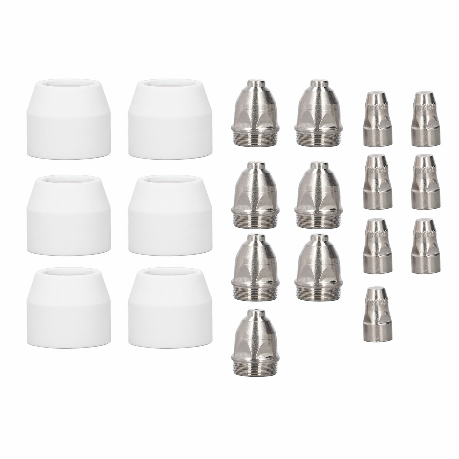 20 шт. расходные материалы для плазменной резки, нержавеющая сталь, керамика, износостойкий набор насадок для резака
