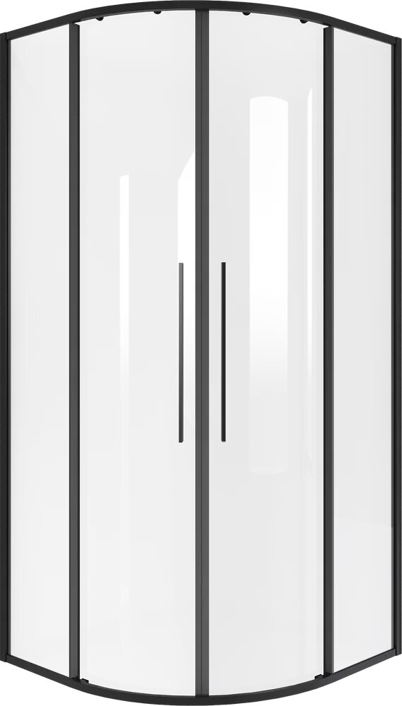 Душевой уголок Niagara Nova NG-6826-34BLACK без поддона, стеклянный, черный, 90x90, полукруглый, раздвижной