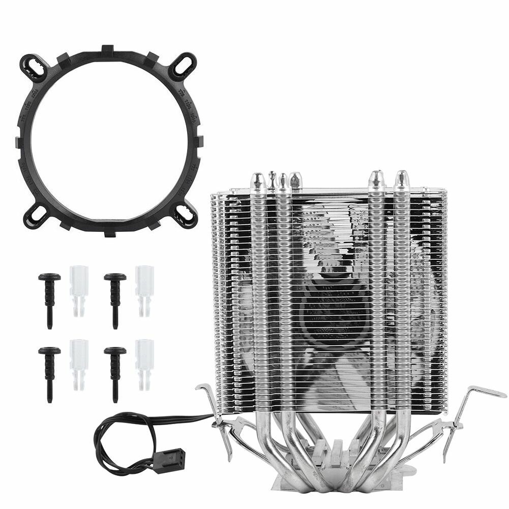 4 Трубки Теплоотвода для CPU, Охлаждение, 2200 RPM, для Intel LGA 775/1155/1366, 48 CFM