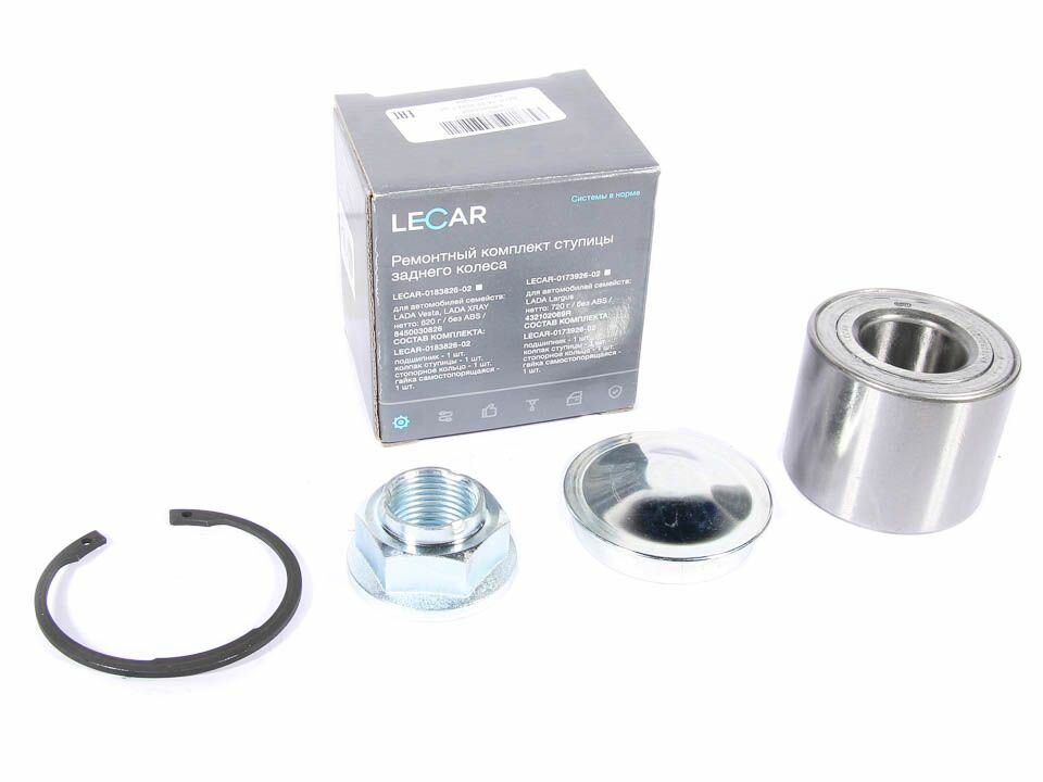 Подшипник ступицы Largus Logan задний к т колпак ступицы стопор гайка LECAR фирм упак LECAR017392602