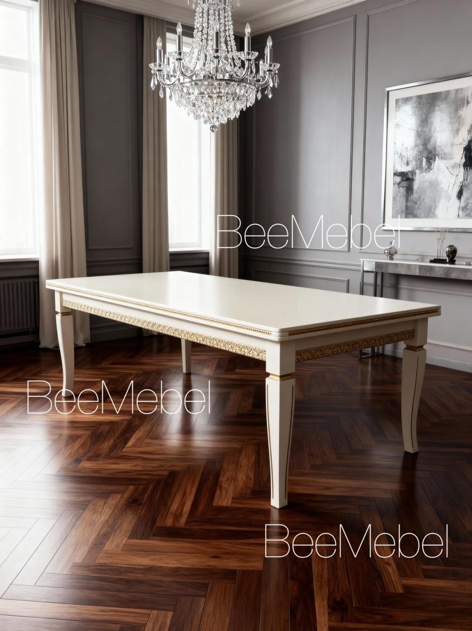 Стол обеденный, раздвижной прямоугольный 240*115, двойная раскладка 60+60см