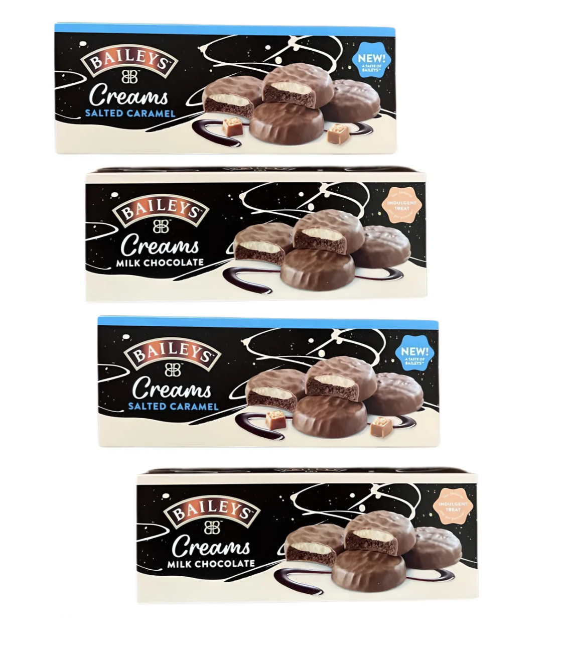 Набор печенья BAILEYS creams milk chocolate и Salted Caramel, ( 4 уп по 128 гр)