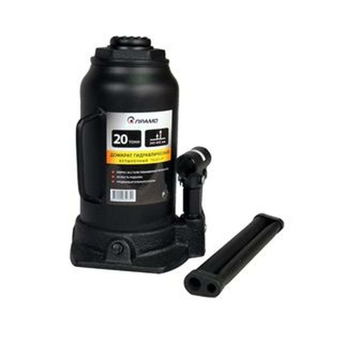 Домкрат прамо T92003, гидравлический, бутылочный, 20т, 225-435мм