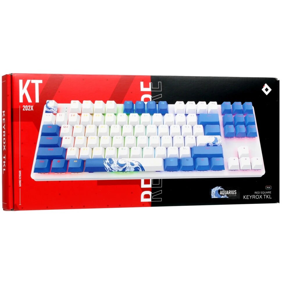 Клавиатура проводная Red Square Keyrox TKL Aquarius, белый, синий