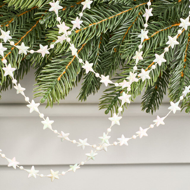 Бусы на елку Звезды Celestial Gleam 270 см белые, пластиковые , Winter Deco, 1001126