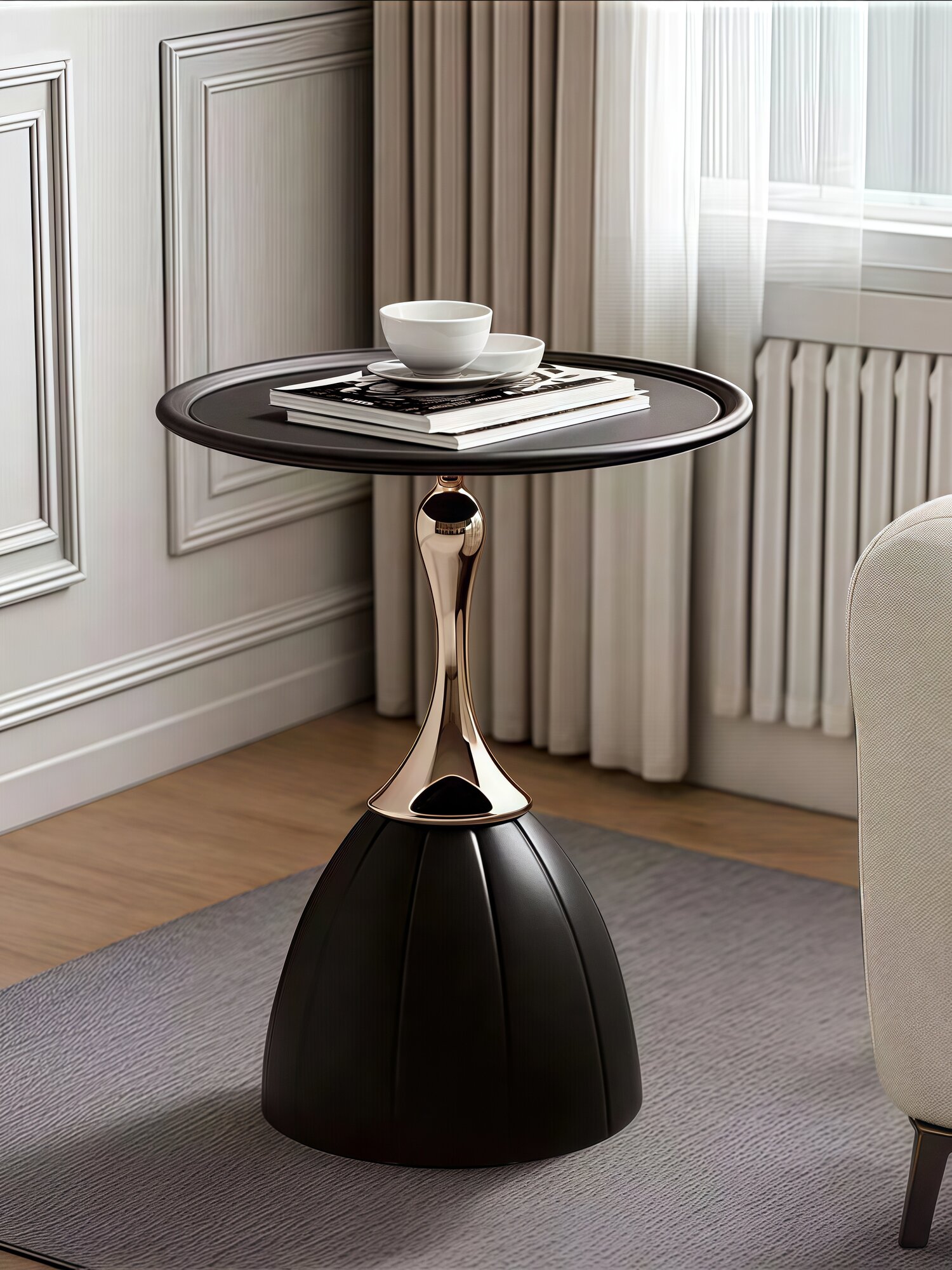 Журнальный столик "Архитектор", кованое железо, черный, максимальная нагрузка до 3кг