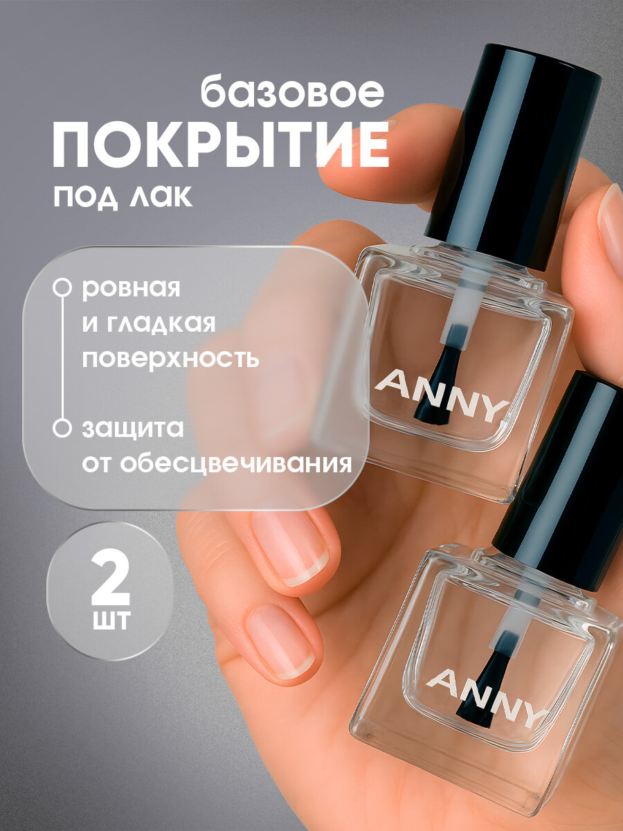 Базовое покрытие для ногтей ANNY защитное выравнивающее набор 2шт*15мл